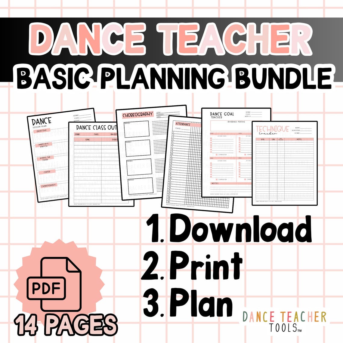 Dance Teacher Basic Planning Bundle – Pink Edition | Printable PDF for ...