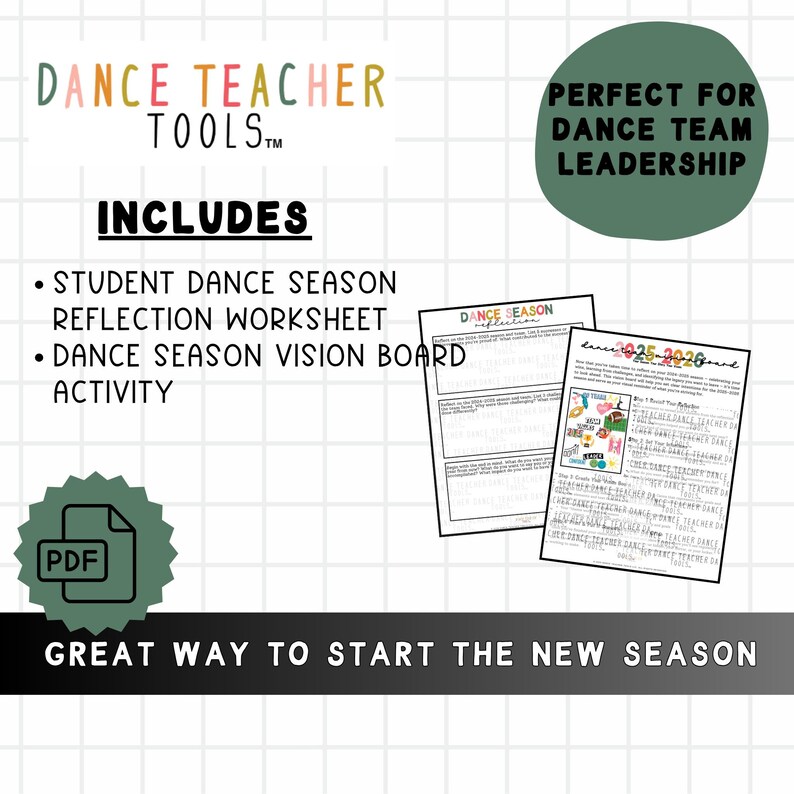 Dance Reflection Worksheet: Vision Board Activity for Dancers (PDF ...