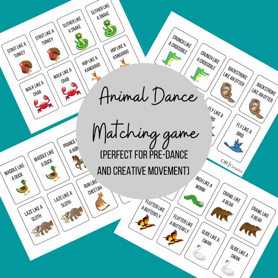 Animal Dance Matching Game For Pre-dance & Creative Movement | Etsy