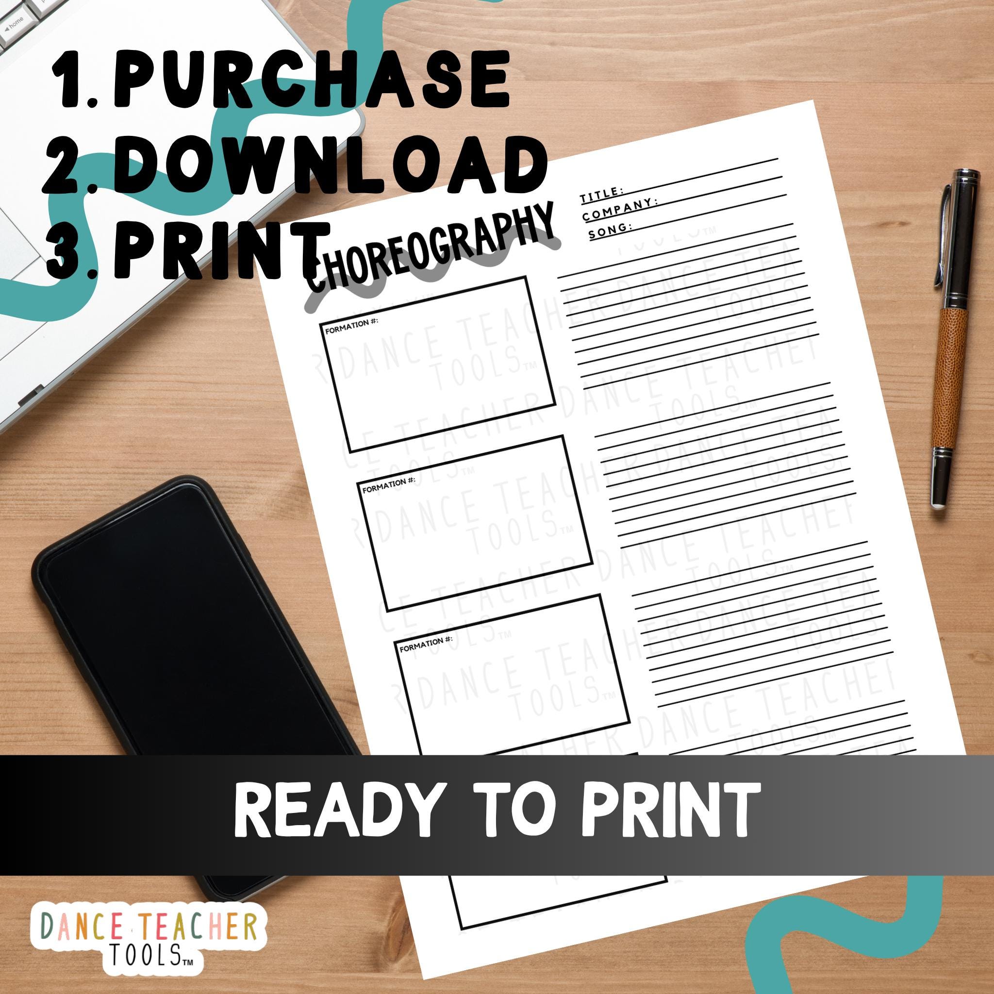Basic Choreography Bundle – Printable Dance Planning Pages | 14-page ...