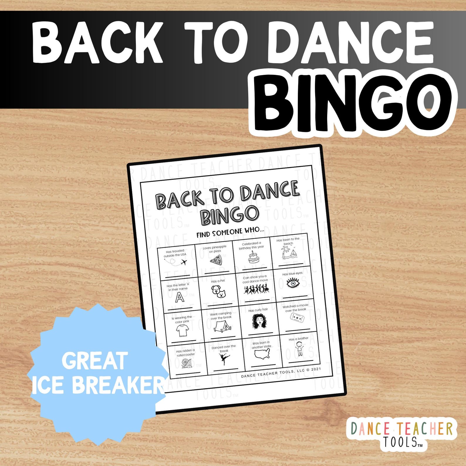Dance Bingo Icebreaker Game: Printable Back to Dance Activity (PDF ...