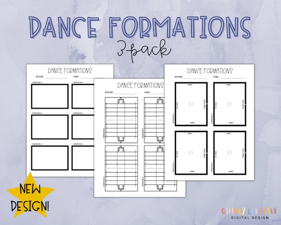 Dance Formations Planing Sheets 3 Pack / Dance Choreography - Etsy