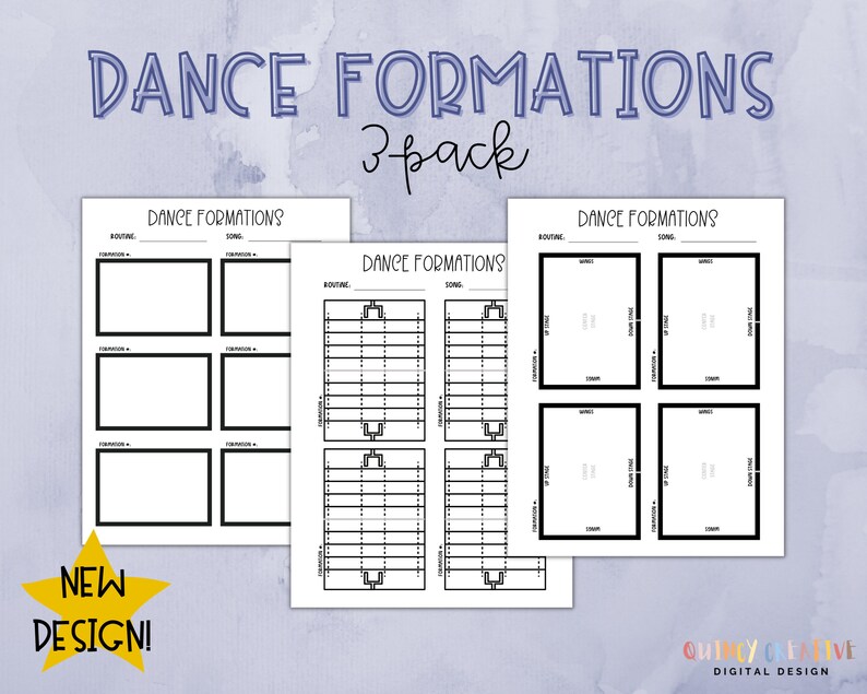 Dance Formations Planing Sheets 3 Pack / Dance Choreography Tools ...