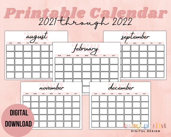 PDF Pink PRINTABLE CALENDAR | Etsy