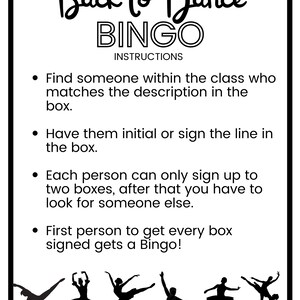 BACK TO DANCE Bingo! (find Someone Who Bingo) - Etsy