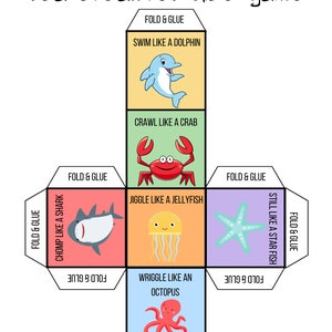 Creative Dance Dice Game (sea Creature Theme) - Etsy