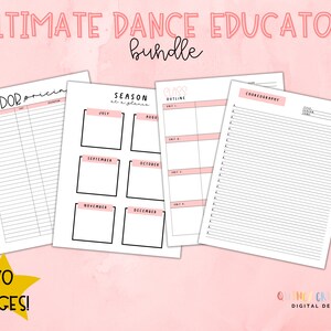 Ultimate Dance Educator Bundle Pink 2025-2026 / Dance Teacher Planner ...