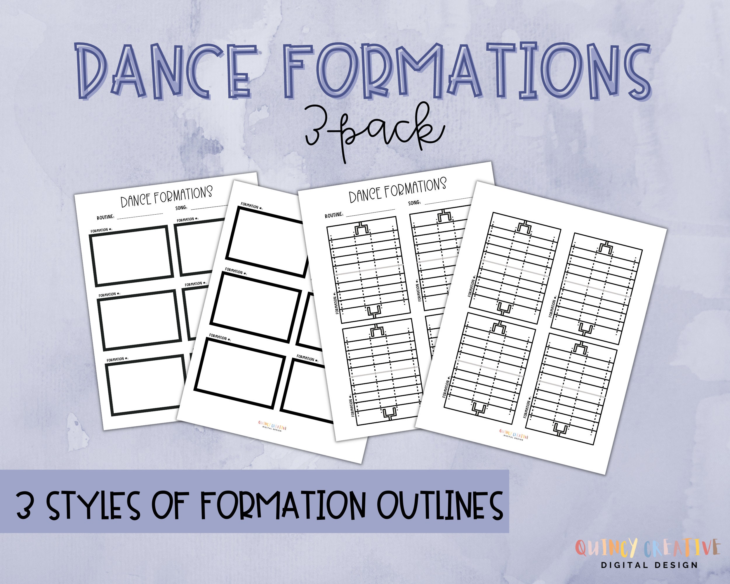Dance Formations Planing Sheets 3 Pack / Dance Choreography Tools ...