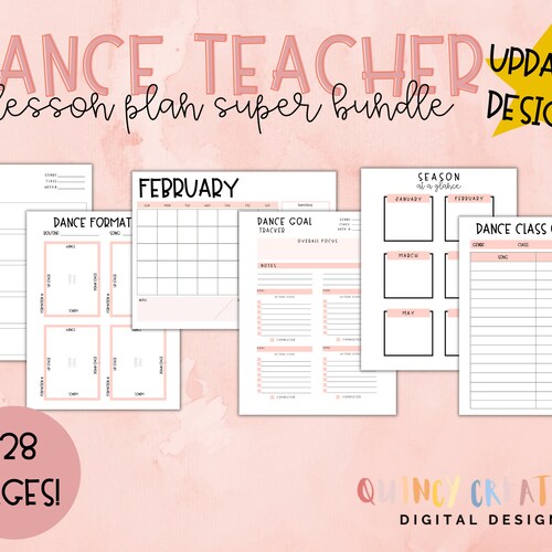 Dance Teacher Lesson Plan Bundle Printable Class Planner - Etsy