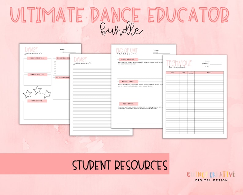 Ultimate Dance Educator Bundle Pink 2025-2026 / Dance Teacher Planner ...