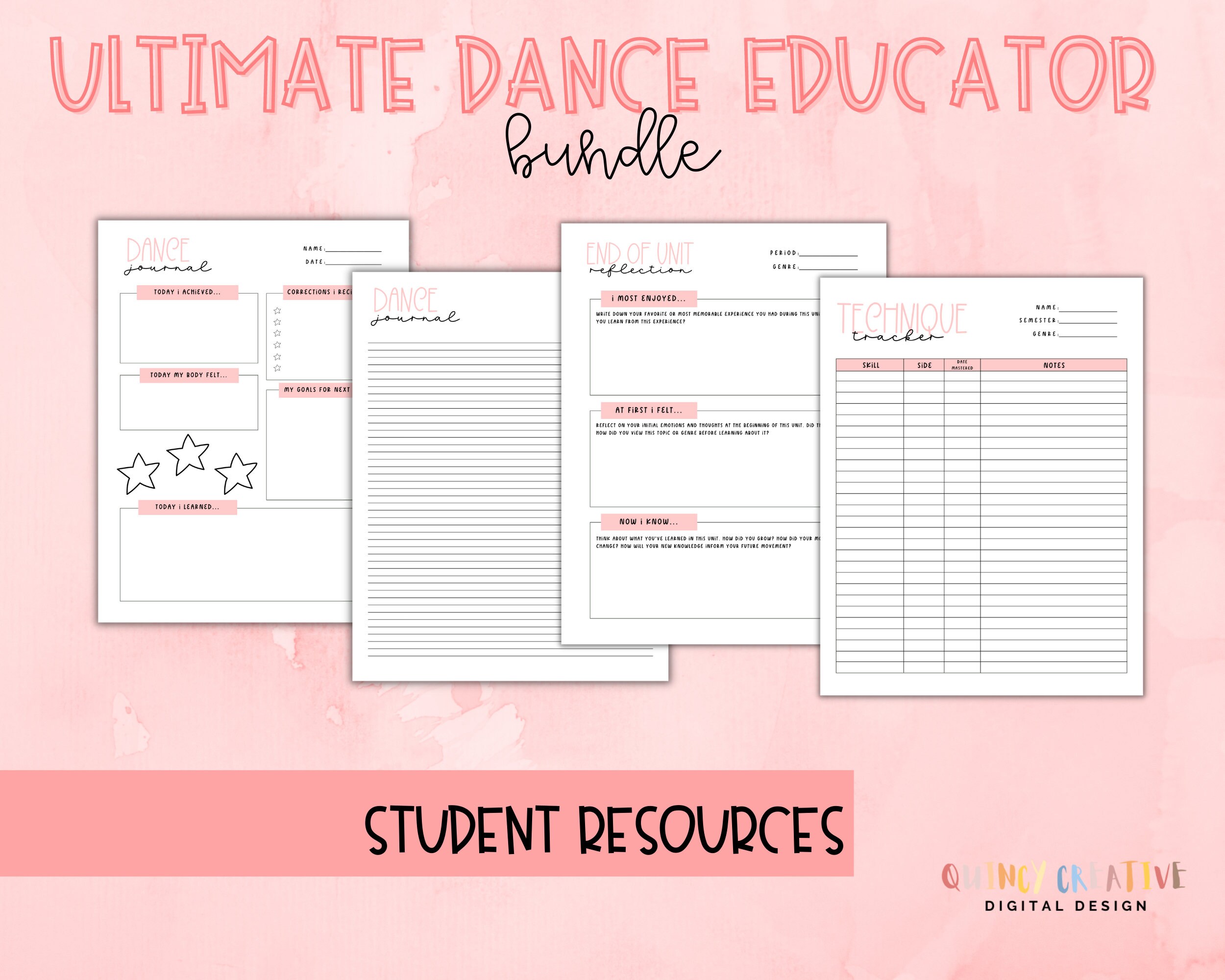 Ultimate Dance Educator Bundle Pink 2025-2026 / Dance Teacher Planner ...