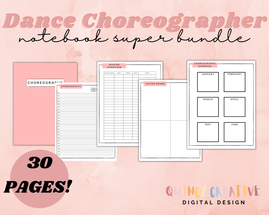 Dance Choreographers Notebook SUPER Bundle/ Dance Teacher & Dance ...