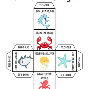 Creative Dance Dice Game (sea Creature Theme) - Etsy