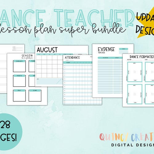 Dance Teacher Lesson Plan Bundle Printable Class Planner - Etsy