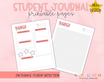 Dance Journaling Pages / Student Dance Journal / Dance Goals ...