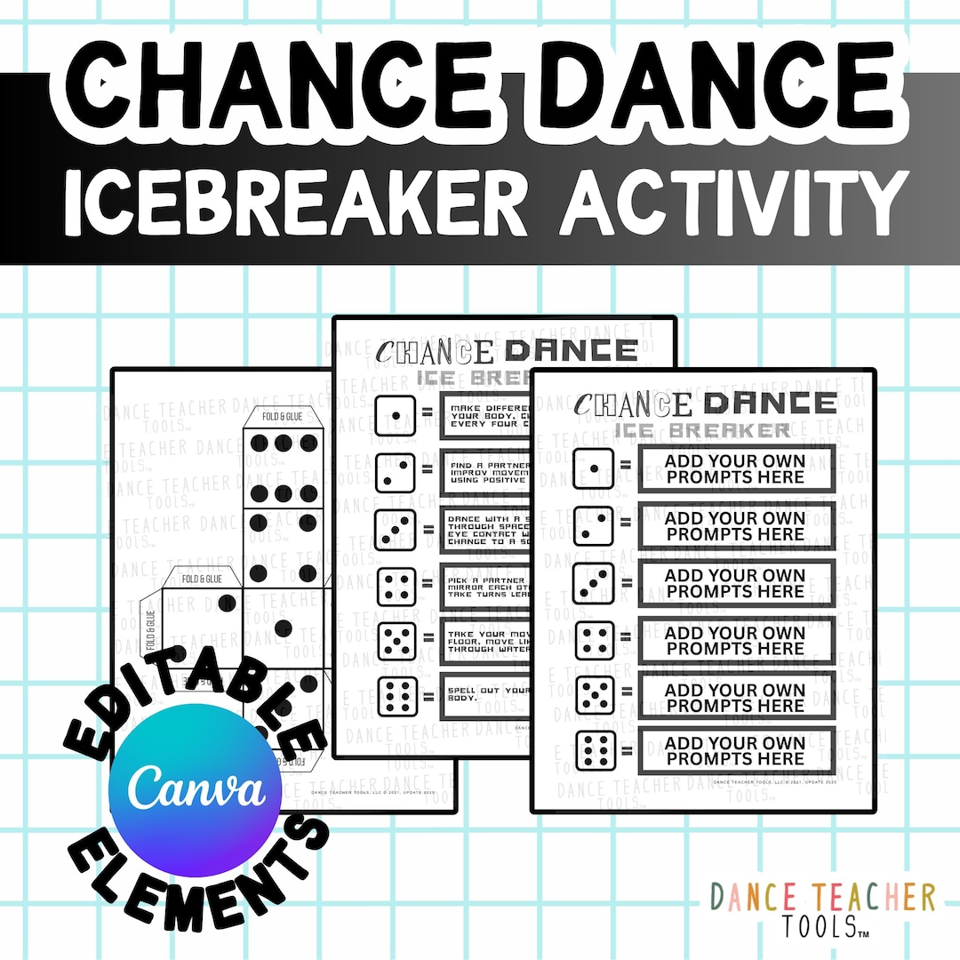 Chance Dance Icebreaker Activity – Editable Canva Template + Printable ...