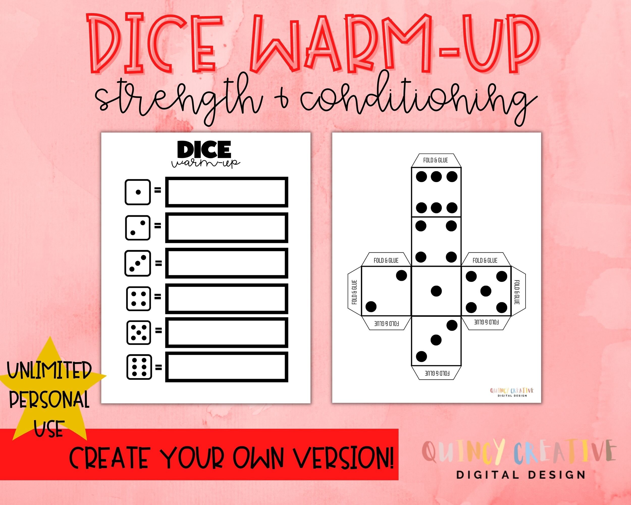 Dice Warm-up Game / Strength & Conditioning / Dance Teacher Lesson Plan ...