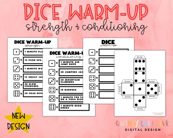 Dice Warm-up Game / Strength & Conditioning / Dance Teacher - Etsy