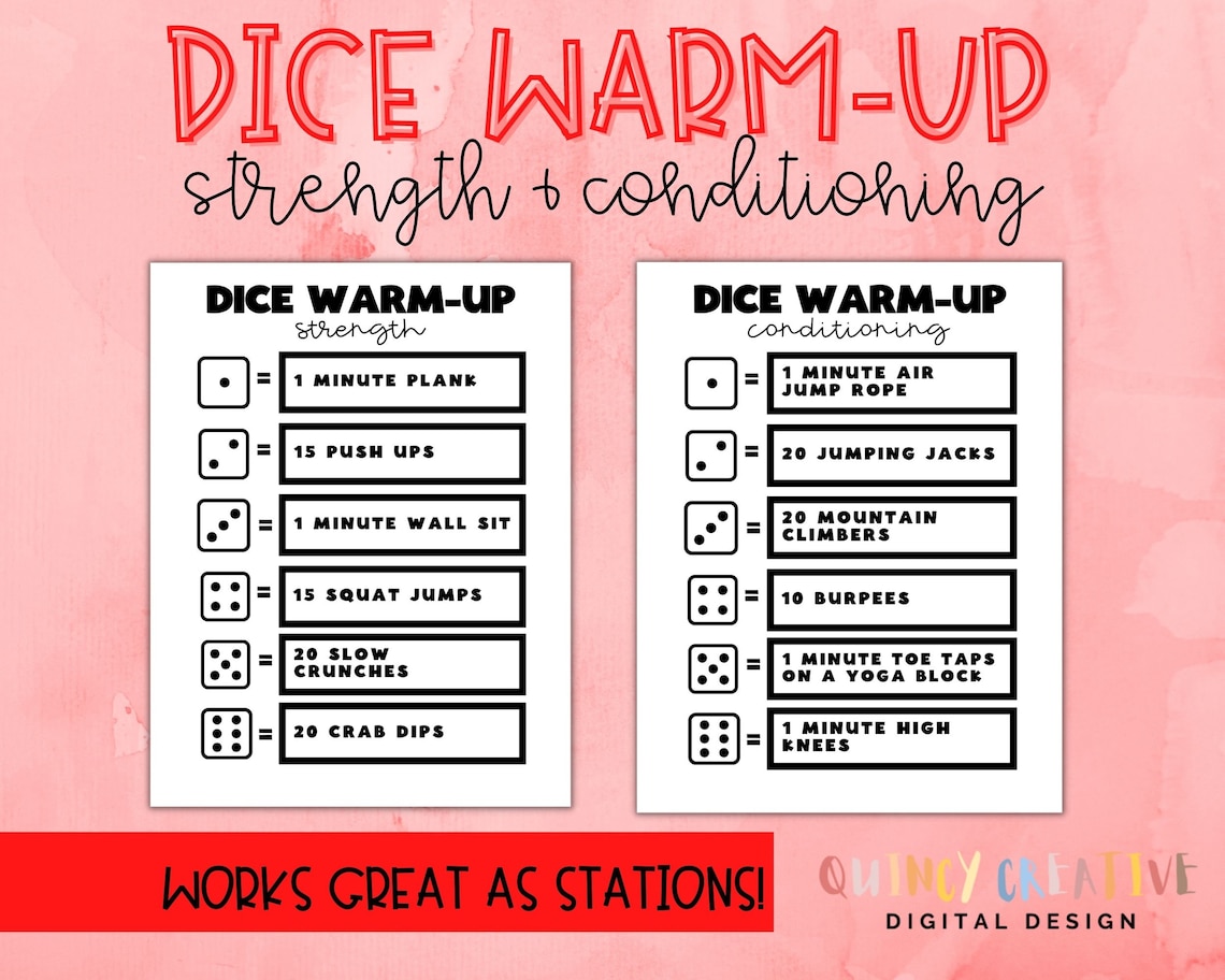 Dice Warm-up Game / Strength & Conditioning / Dance Teacher Lesson Plan ...