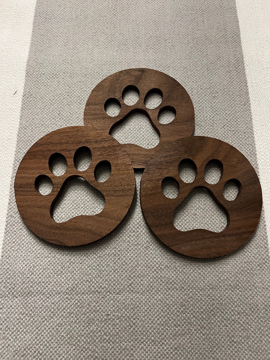 Dog Paw Wooden Coasters | Custom | Carved | Wedding, Anniversary ...