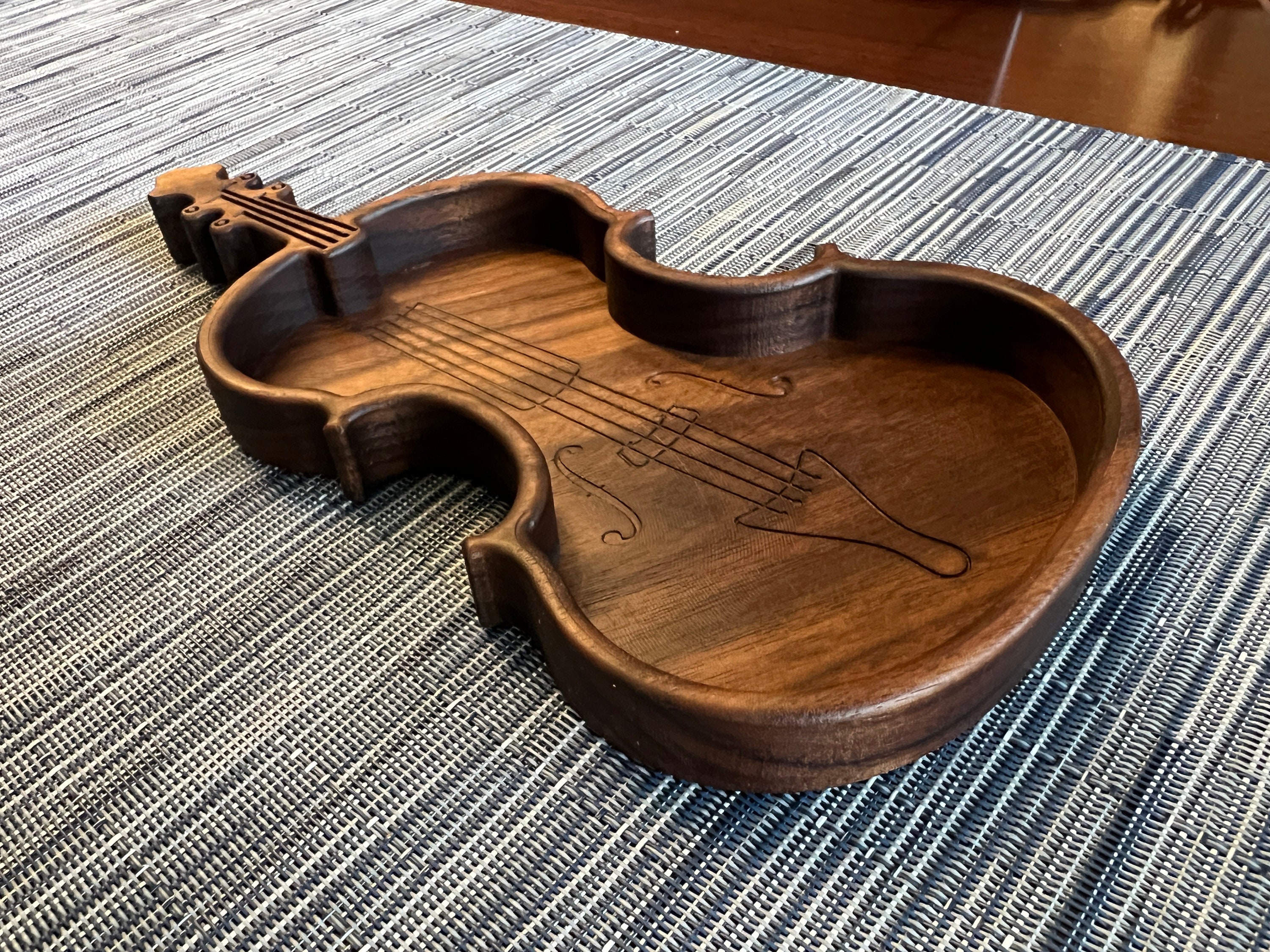 Handmade Violin Wood Tray: Rustic Home Decor, Key Holder, Food Safe - Etsy