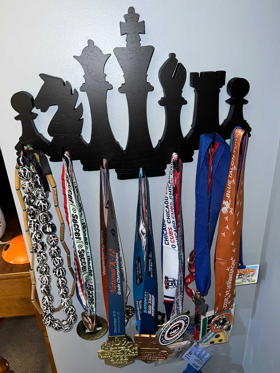 Chess Medal Rack: Handmade Wood Medal Display - Etsy