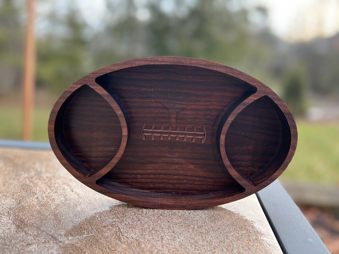 Handmade Walnut Football Tray: Rustic Sports Gift - Etsy