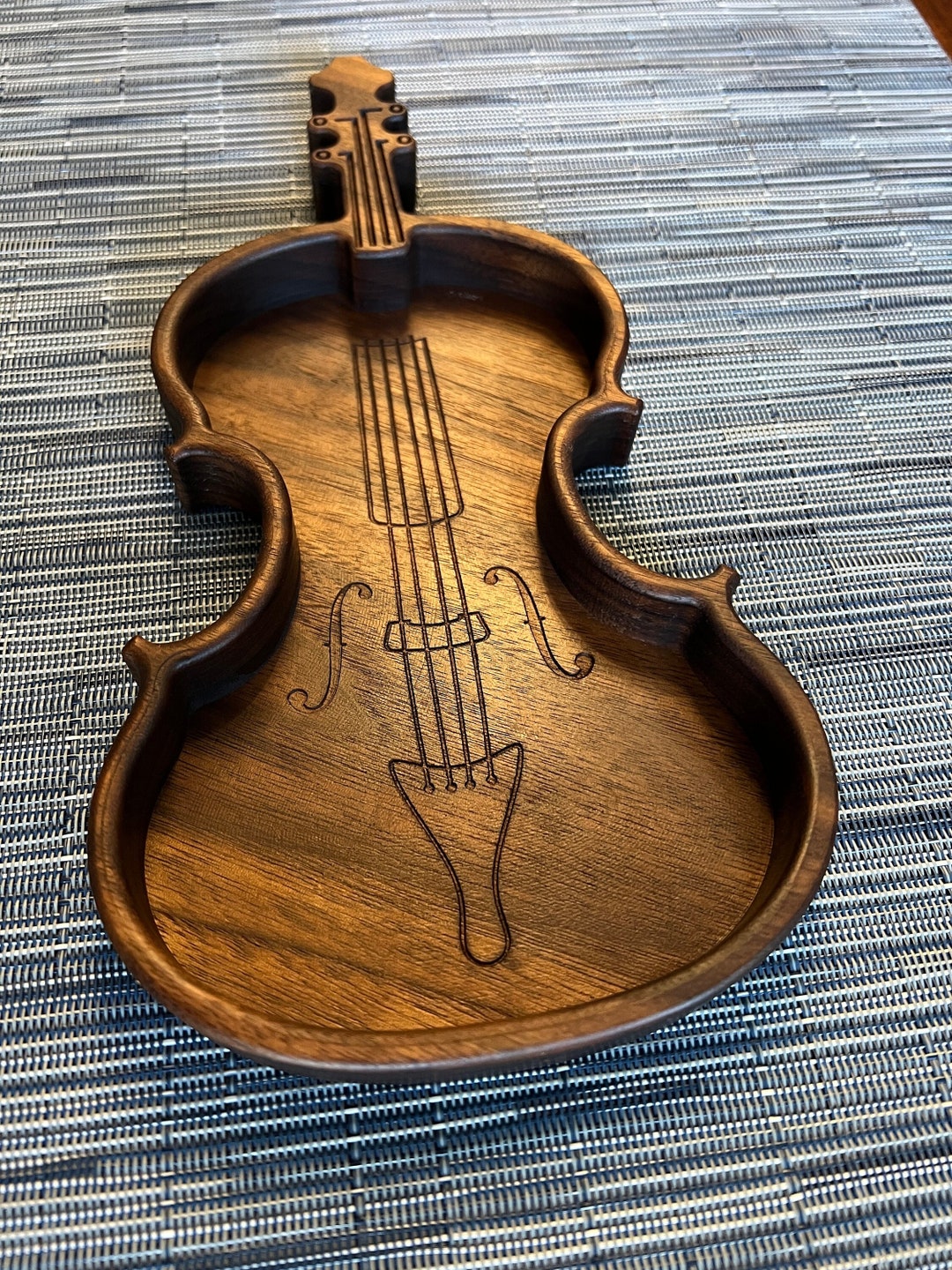 Handmade Violin Wood Tray: Rustic Home Decor, Key Holder, Food Safe - Etsy