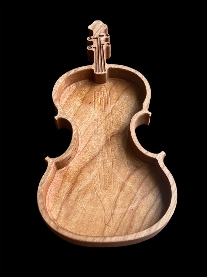 Handmade Violin Wood Tray: Rustic Home Decor, Key Holder, Food Safe - Etsy