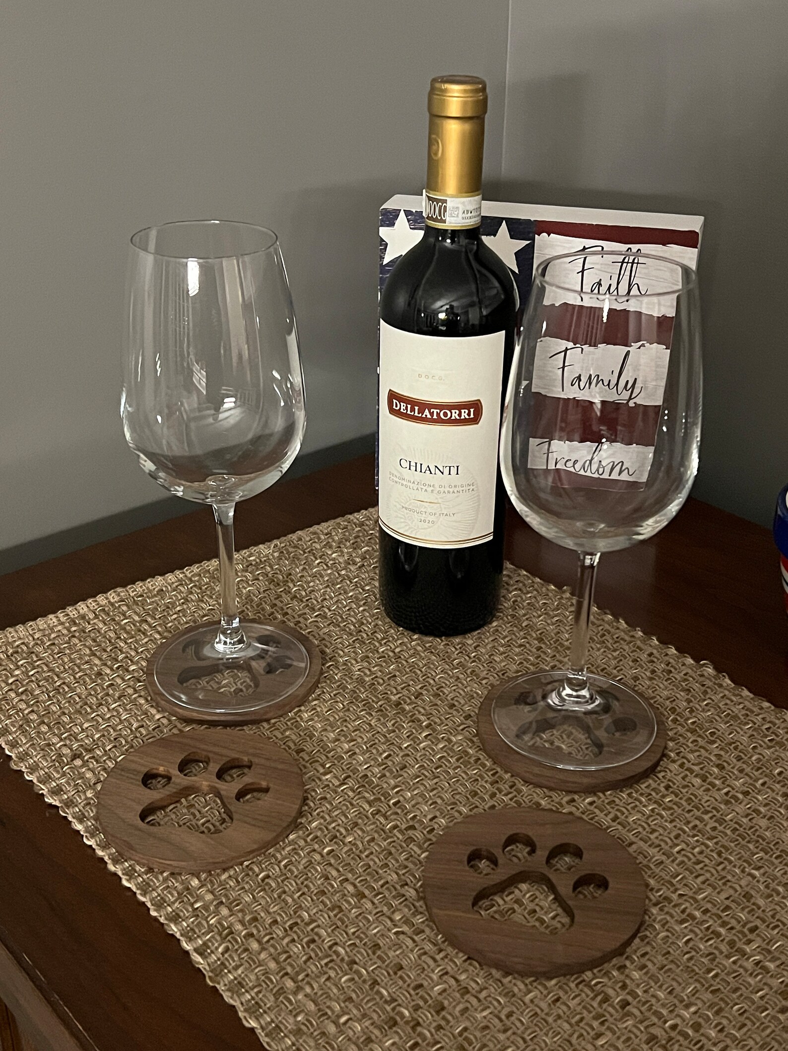 Dog Paw Wooden Coasters | Custom | Carved | Wedding, Anniversary ...