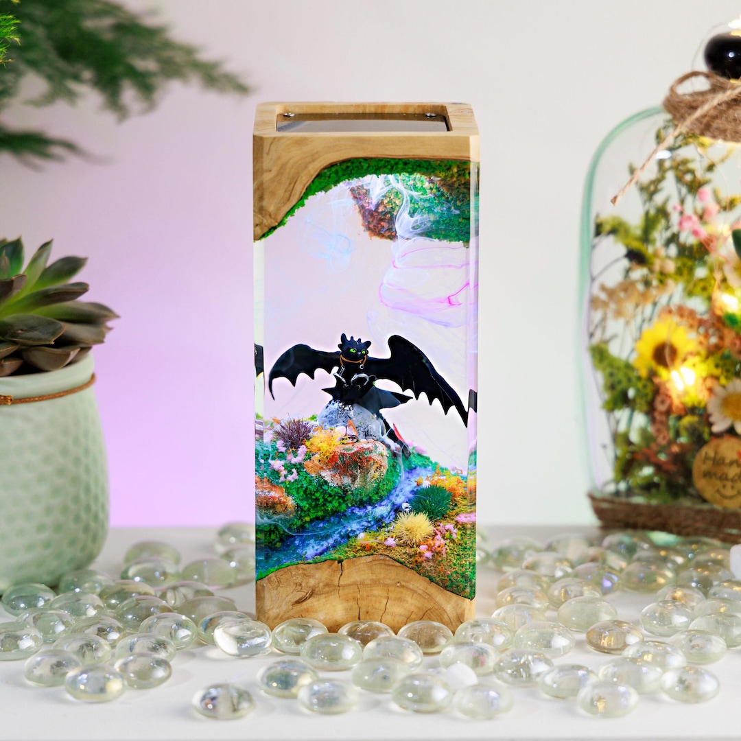 Toothless How to Train Your Dragon Resin Lamp Epoxy Art Night Light ...