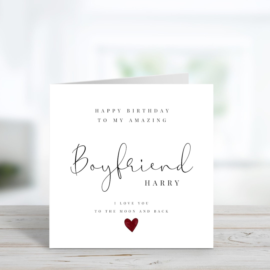 Boyfriend Birthday Card Personalised Card for Boyfriend Card - Etsy