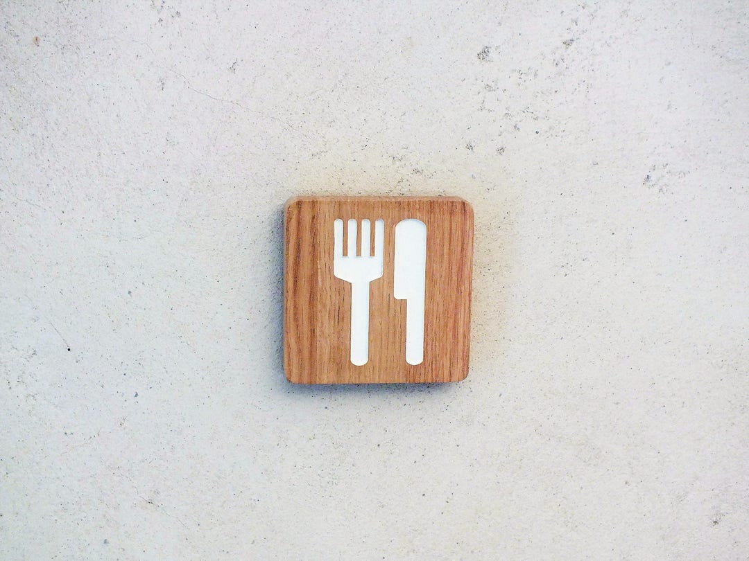 Dining Room Sign, Engraved Wooden Doorsign, Restaurant Signage, Fork ...