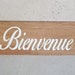 Wooden Sign With Engraved bienvenue Word, Front Door Sign, Welcome ...