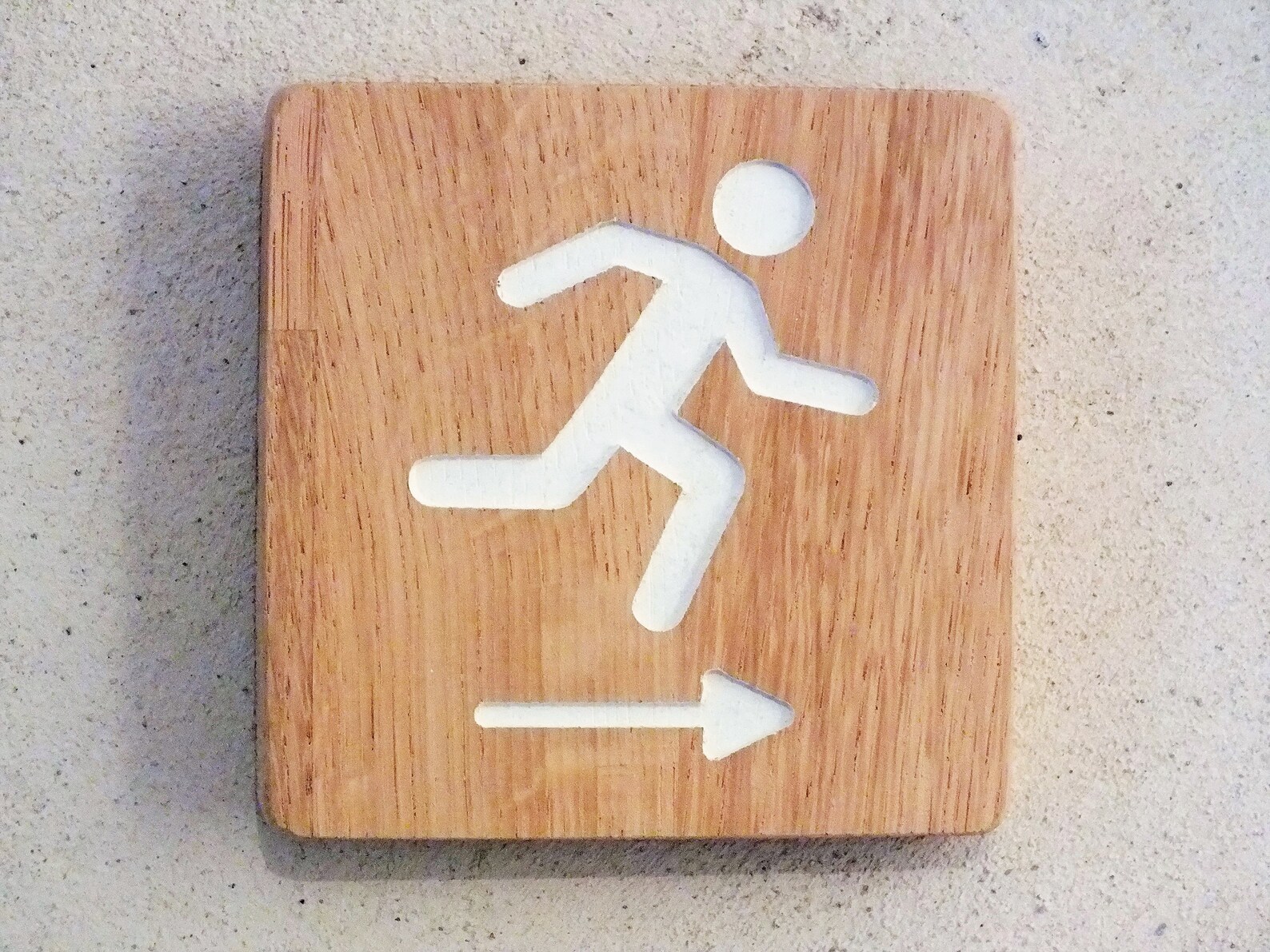 Wooden Emergency Exit Sign, Wall Mounted Wood Emergency Exit Sign With ...