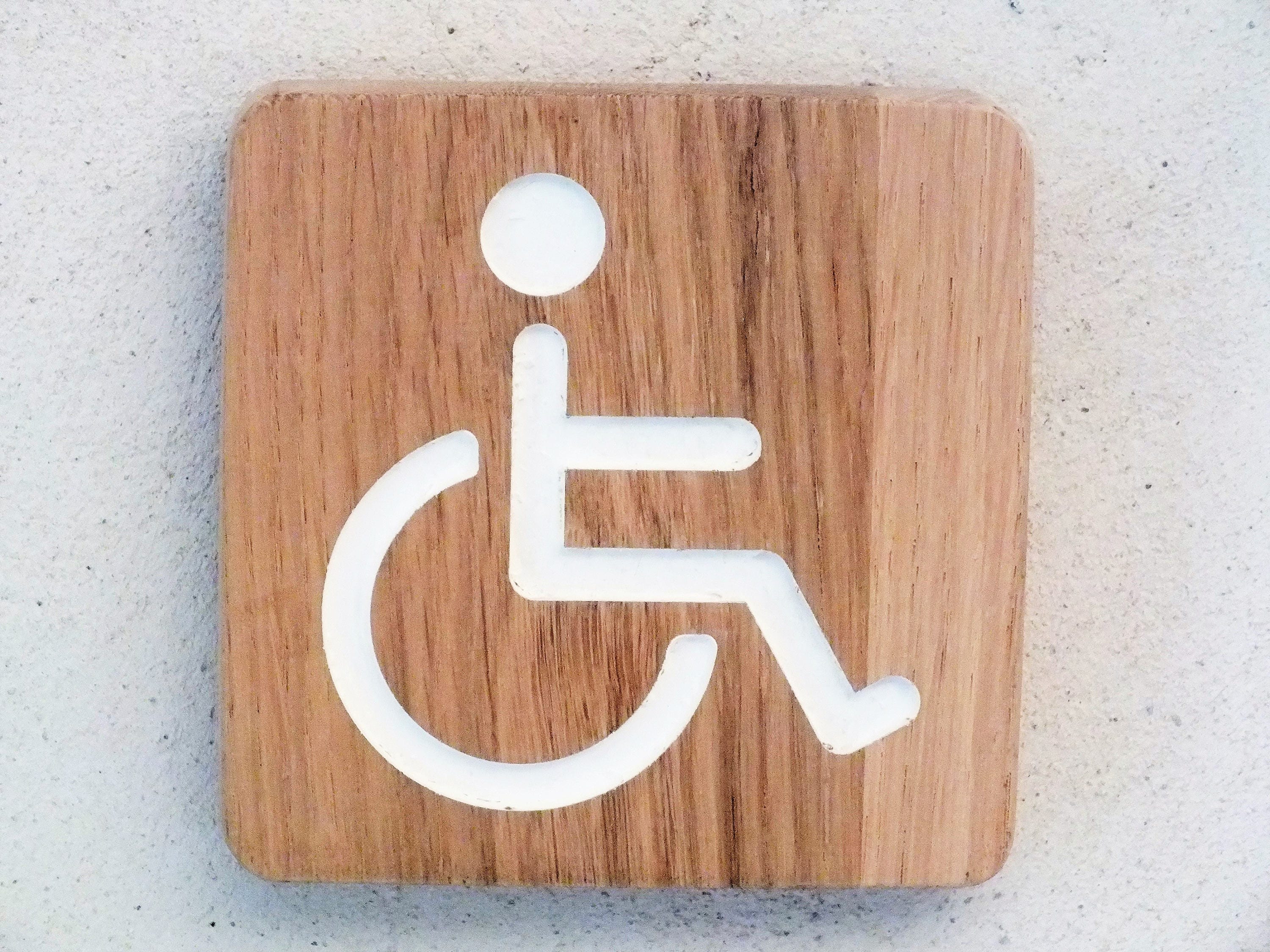 Buy Wooden Handicap Sign for ADA Bathroom. Wood Door Plate With Online ...