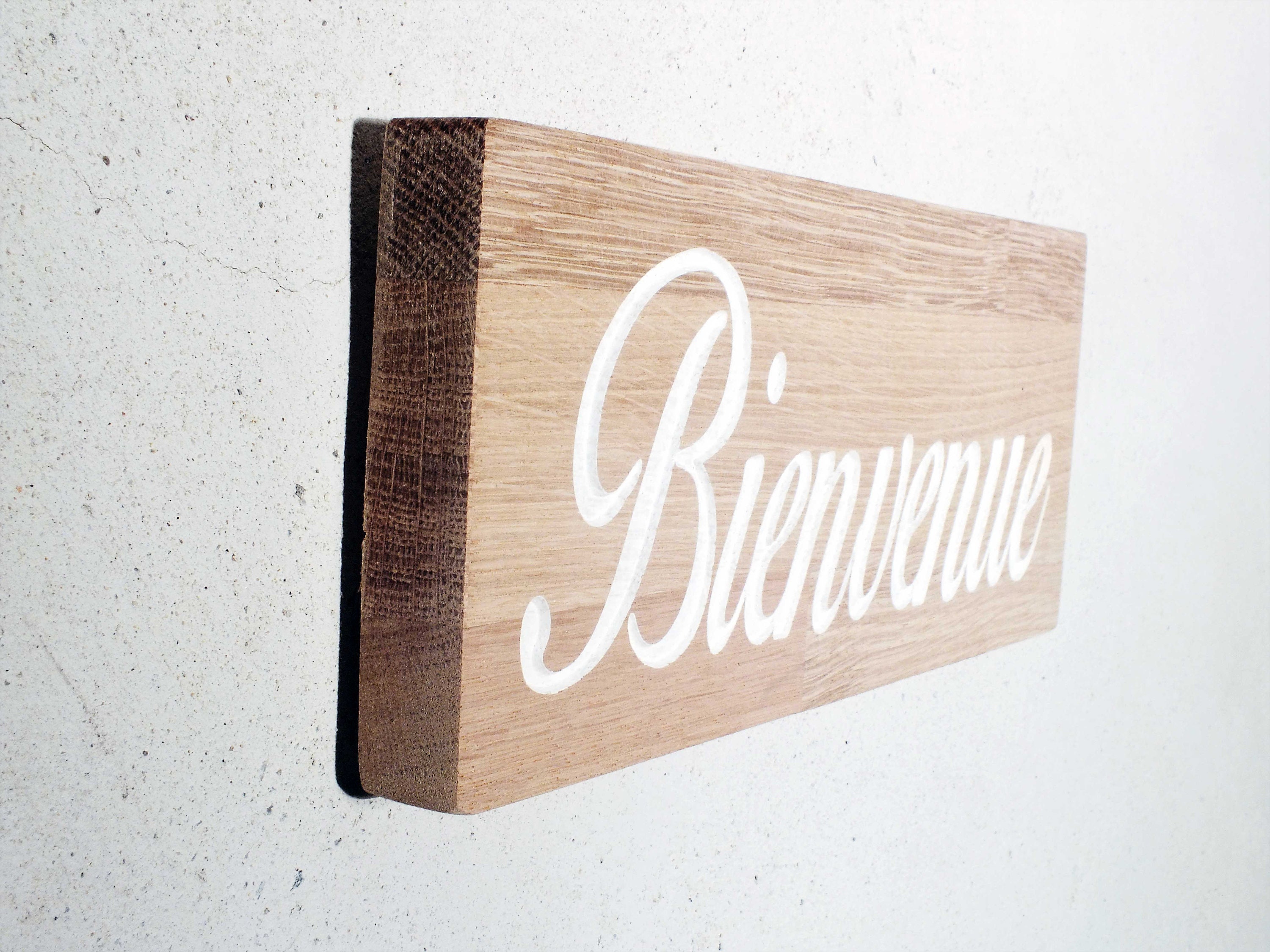 Wooden Sign With Engraved bienvenue Word Front - Etsy