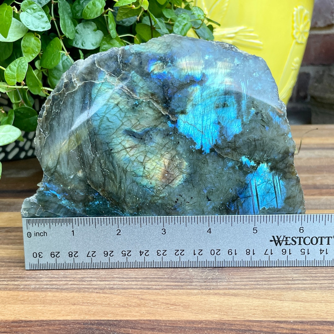 Giant Rainbow Labradorite Semi-polished Freeform, Full Flash, Free ...
