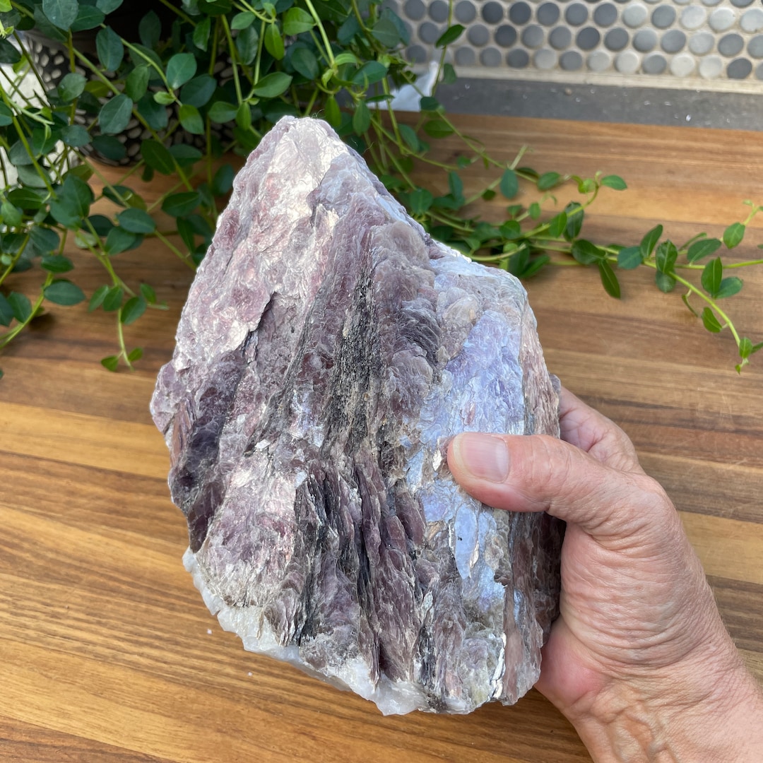 Lepidolite, Purple Mica, With Feldspar, Raw, Statement Piece, 3.9 ...
