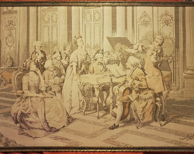 Antique French Woven Tapestry - Jacques Marchetti Parlor Scene - Etsy