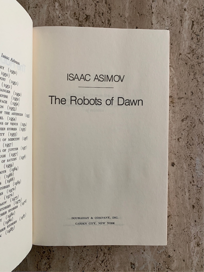 The Robots of Dawn - Isaac Asimov - 1983 - First Edition BCE Vintage Hardcover Book - Etsy