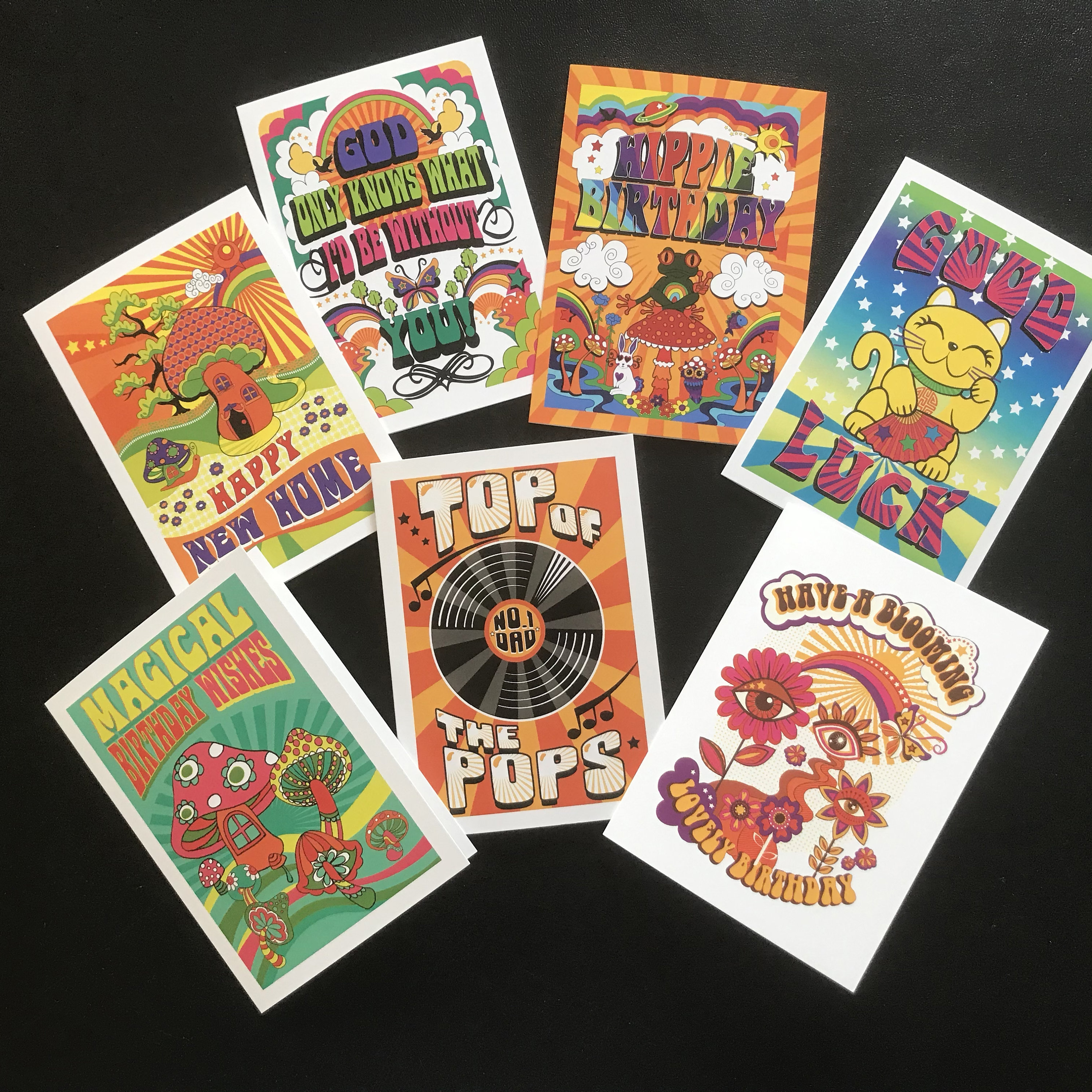 Hippie Birthday Card, Birthday Card for Friend, Psychedelic Art, 60's ...