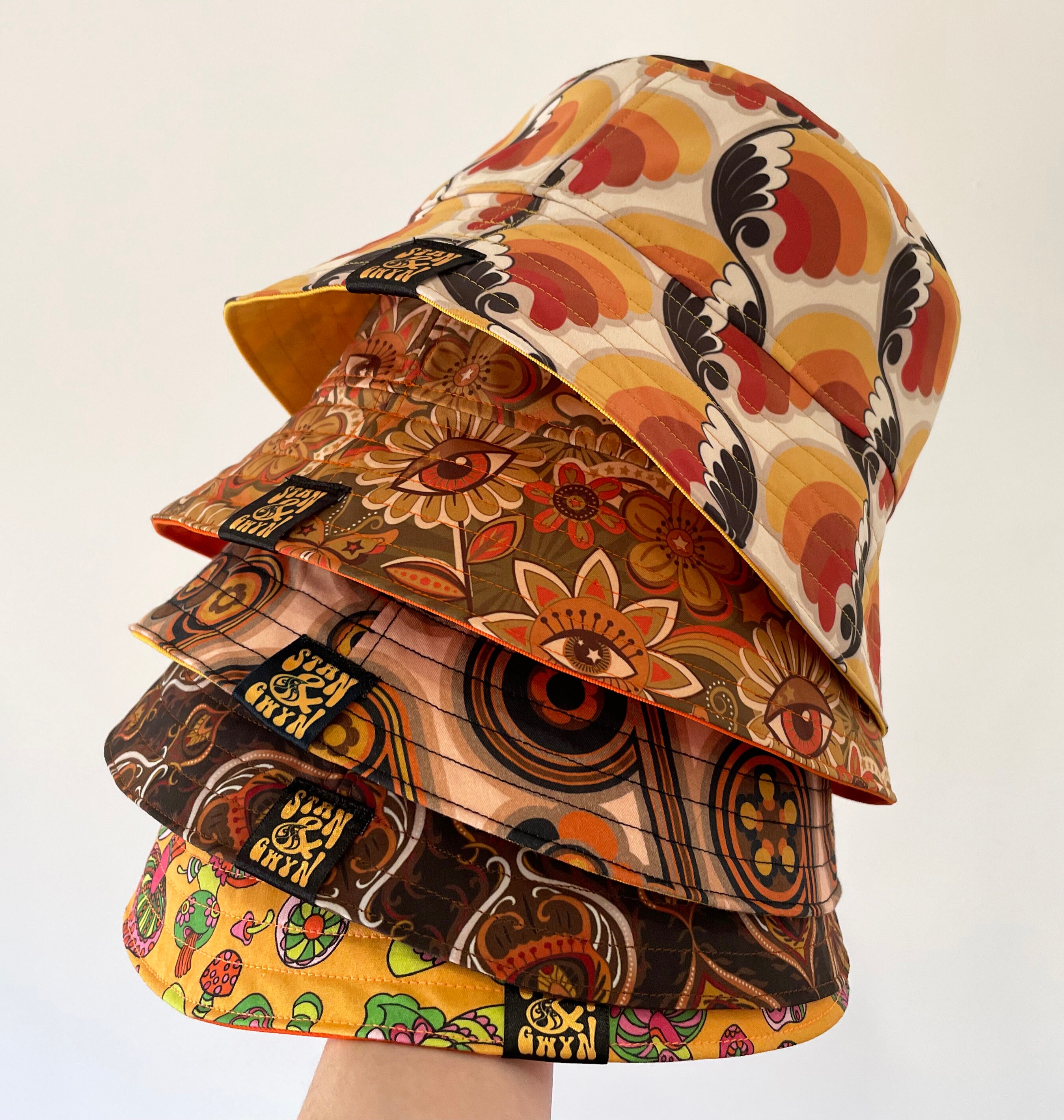 Retro Bucket Hat, Groovy Hat, Mens Fisherman Hat, Ladies Vintage Hat ...