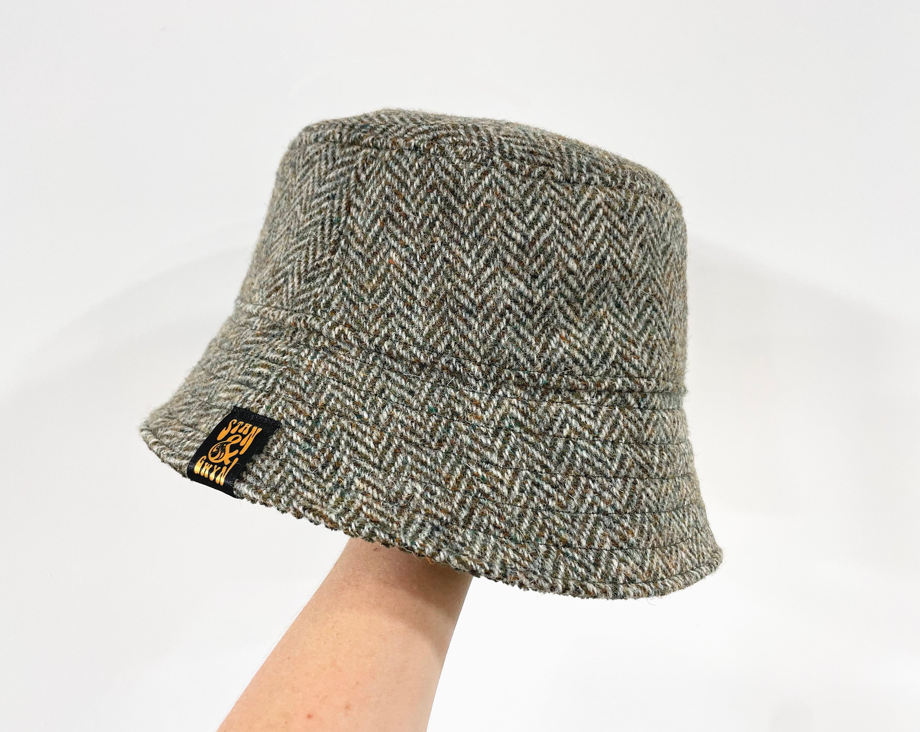 Herringbone Tweed Hat Harris Tweed Hat Green Wool Hat - Etsy