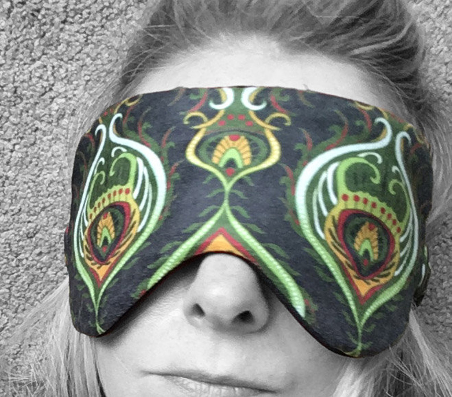 Green Sleep Mask, Luxury Sleepmask, Velvet Sleeping Mask, Silk Backed ...