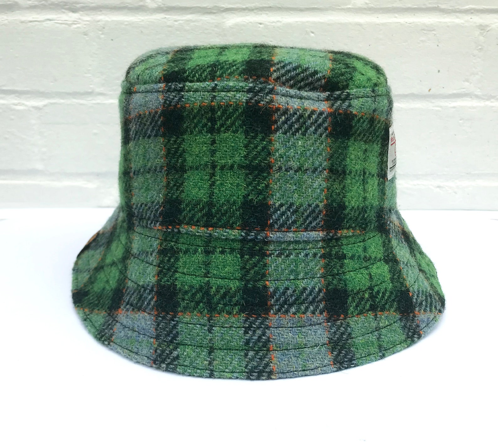 Green Bucket Hat, Check Hat, Scottish Tweed Hats, Big Head Hats, Small ...