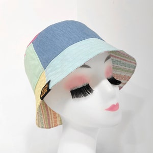 Summer Hats Women, Pastel Bucket Hat, Patchwork Hat, Multicoloured Sun ...