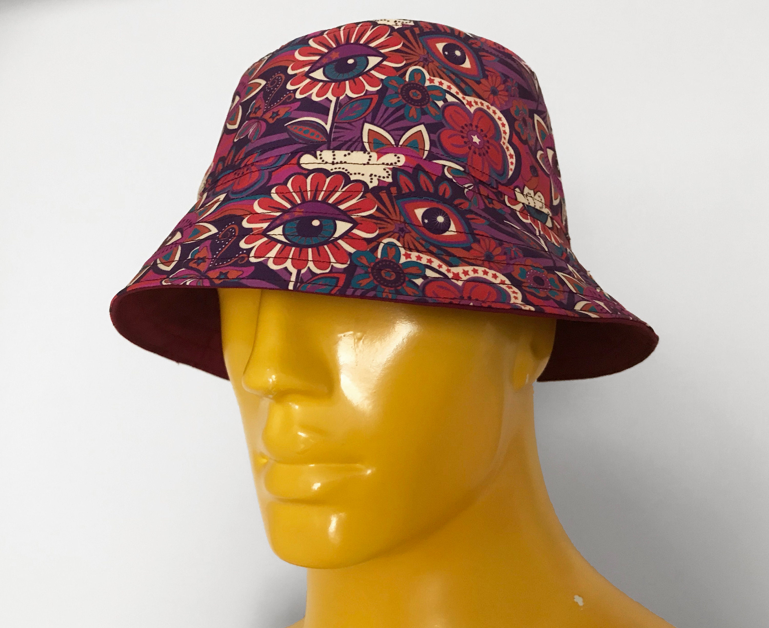 Psychedelic Bucket Hat Flower Eye Print Third Eye Art Hippy | Etsy