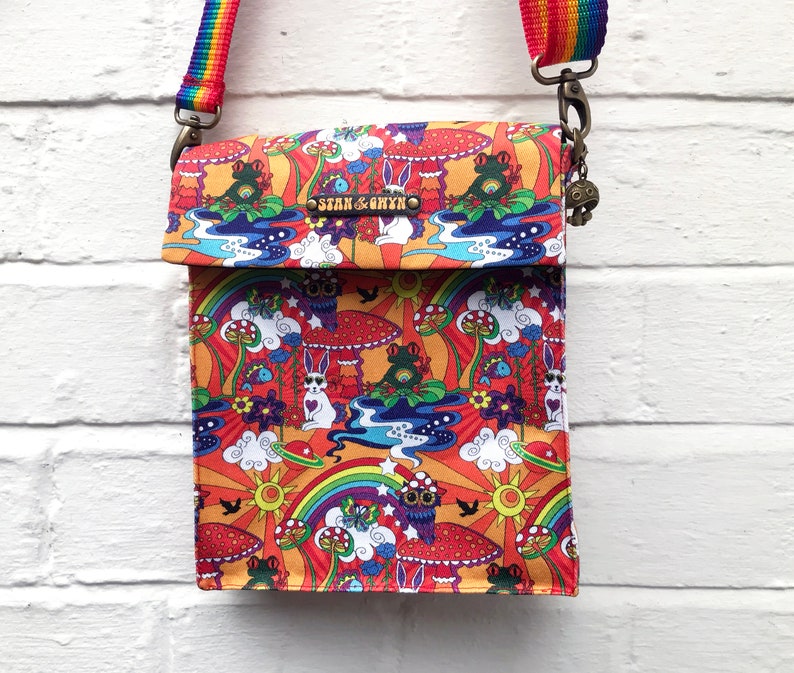 Psychedelic Bag Trippie Hippie Bag Animal Print Bag Cartoon | Etsy