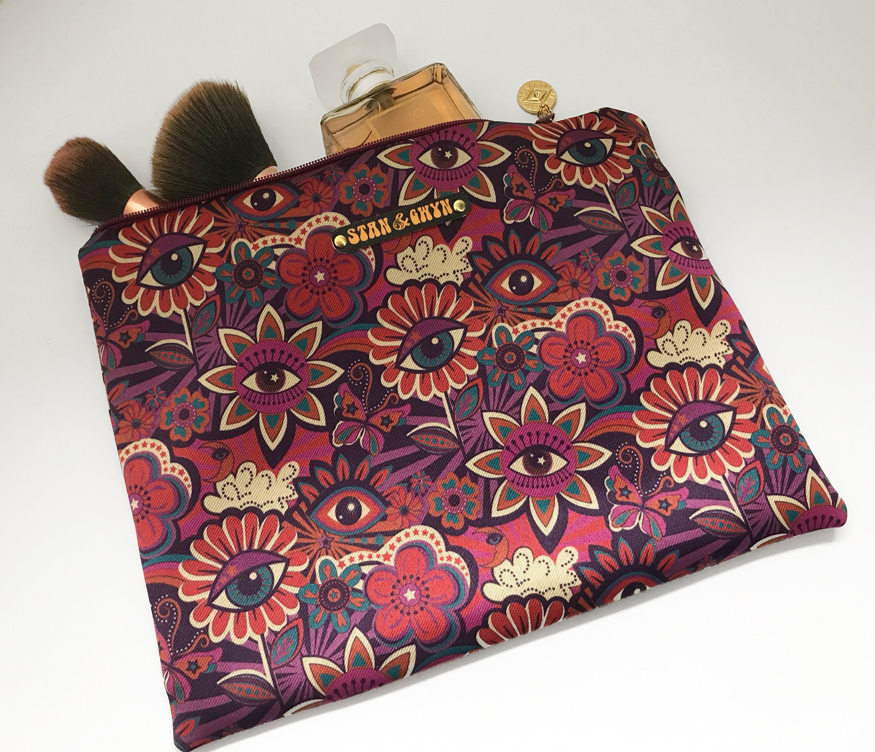 Funky Makeup Bag Retro Fabric Cosmetics Purse Coin Purses. | Etsy